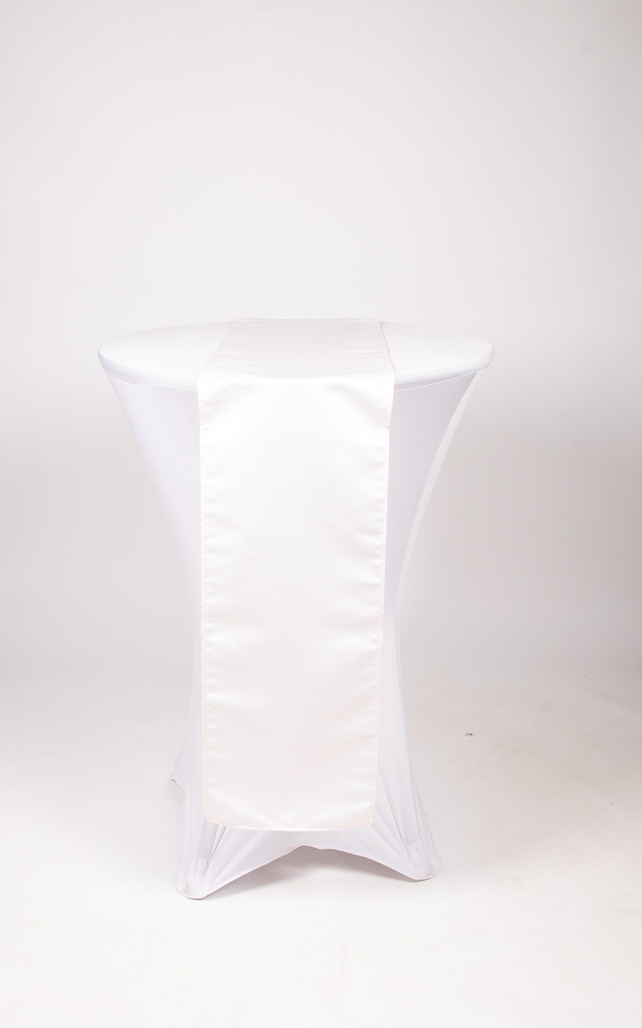 Table Runner White Duchess Satin - Mastermind Events