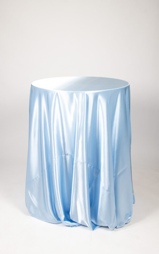 Table Cloth Light Blue Satin - Mastermind Events