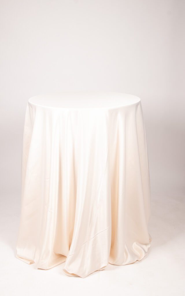 Table Cloth Classic Ivory Duchess Satin - Mastermind Events